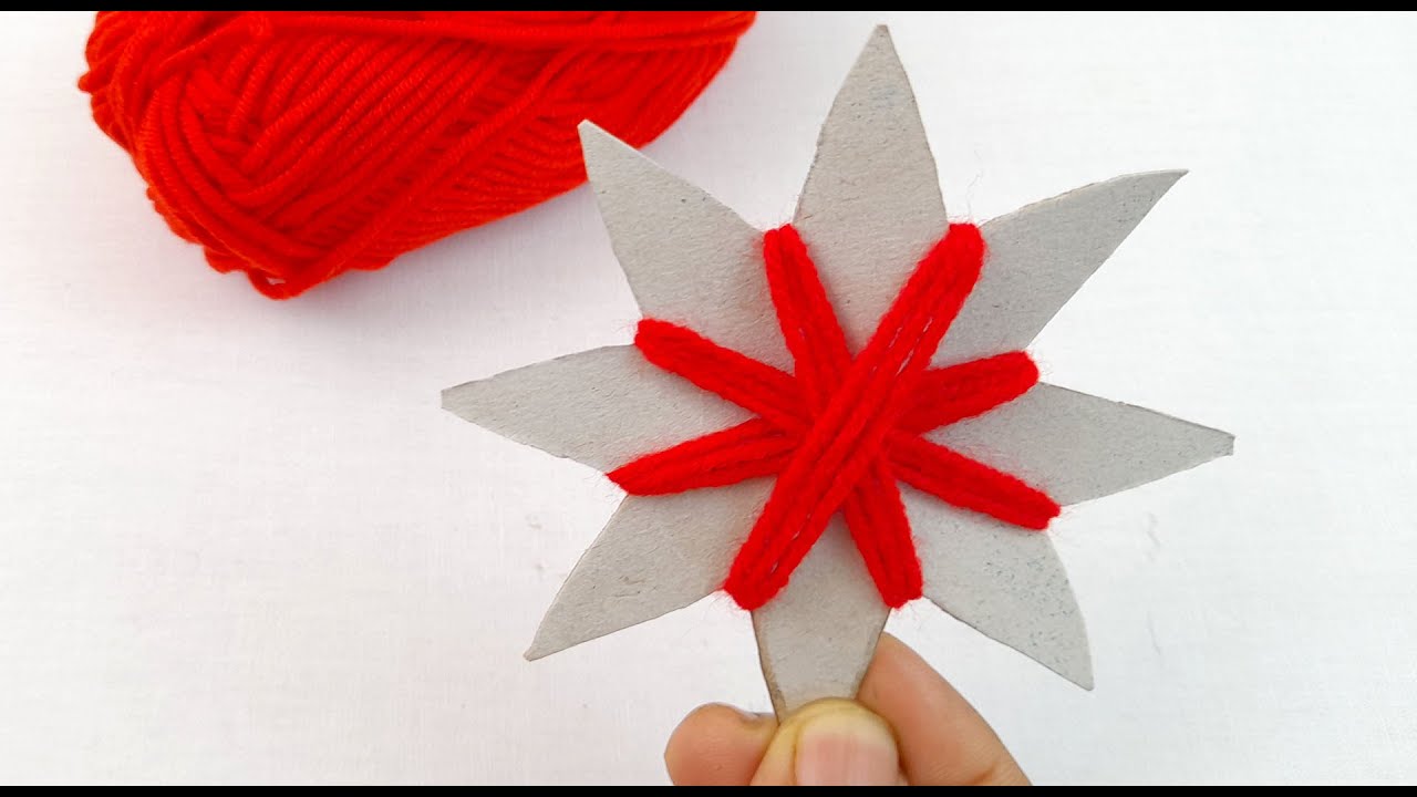 Amazing flower making trick using cardboard and wool - YouTube