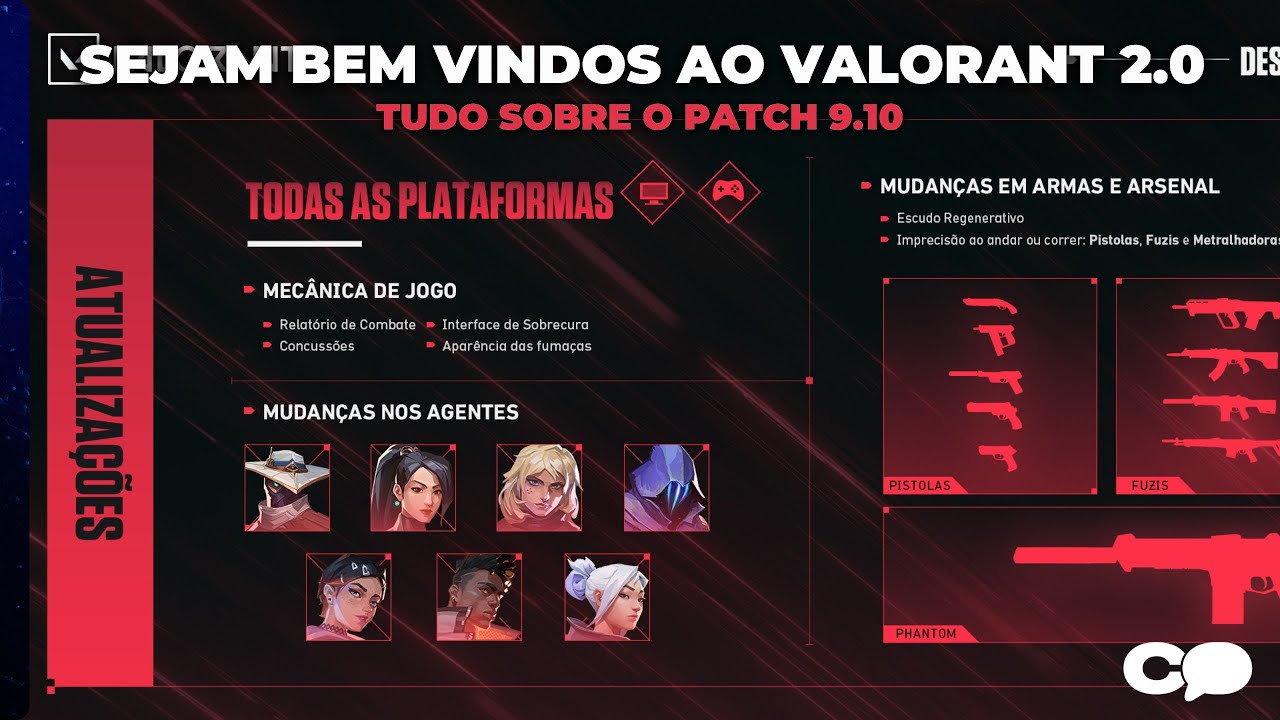 SEJAM BEM VINDOS AO VALORANT 2.0 - TUDO SOBRE O PATCH 9.10 DO VALORANT - YouTube
