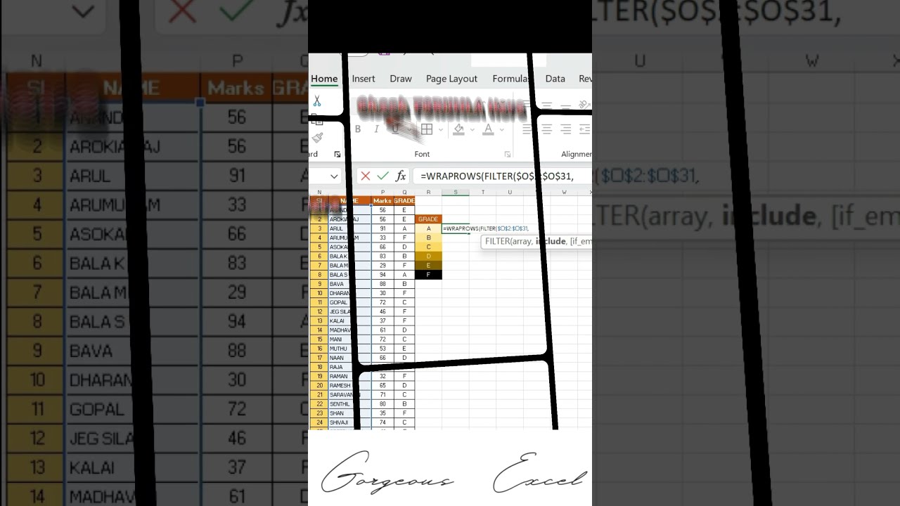 Excel Filter Formula Excel With Students Grade From Three Sections Excel Filter Formula Excel With Students Grade From Three Sections