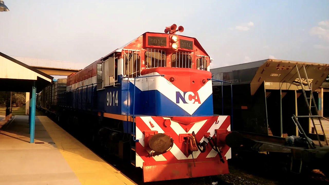 Tren cargado de NCA con la EMD GT-22CW 9014 - YouTube