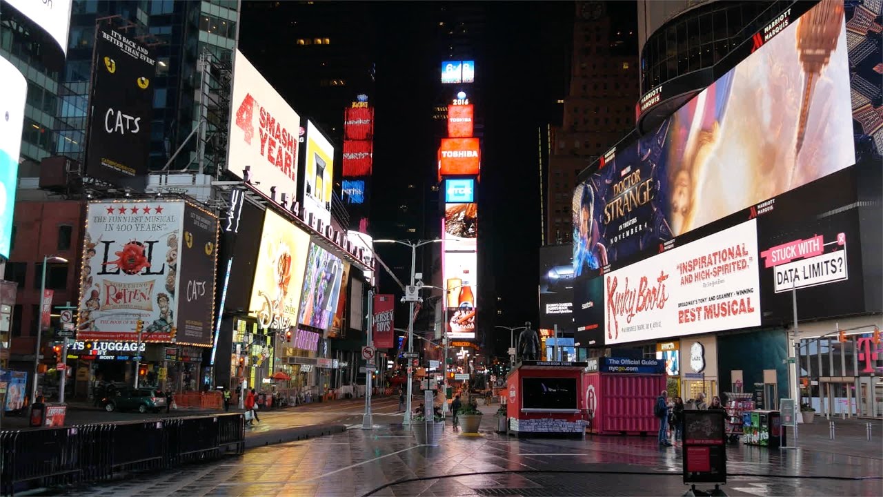 Times Square, New York, sunday 6 am - YouTube