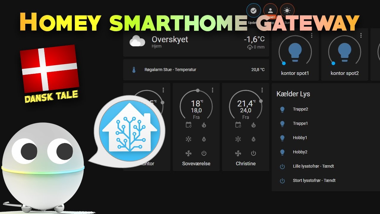 Homey med custom dashboard via Home Assistant - YouTube