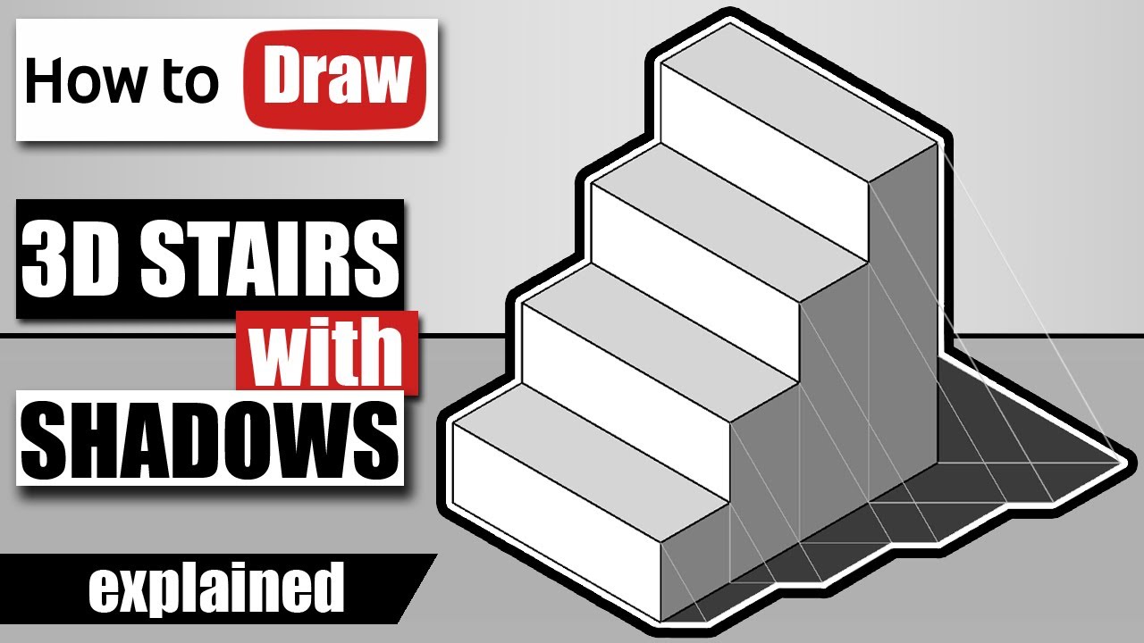 How To Draw 3D Stairs With Shadows In Isometric View 3D Trick Art I how-to-draw-3d-stairs-with-shadows-in-isometric-view-3d-trick-art-i