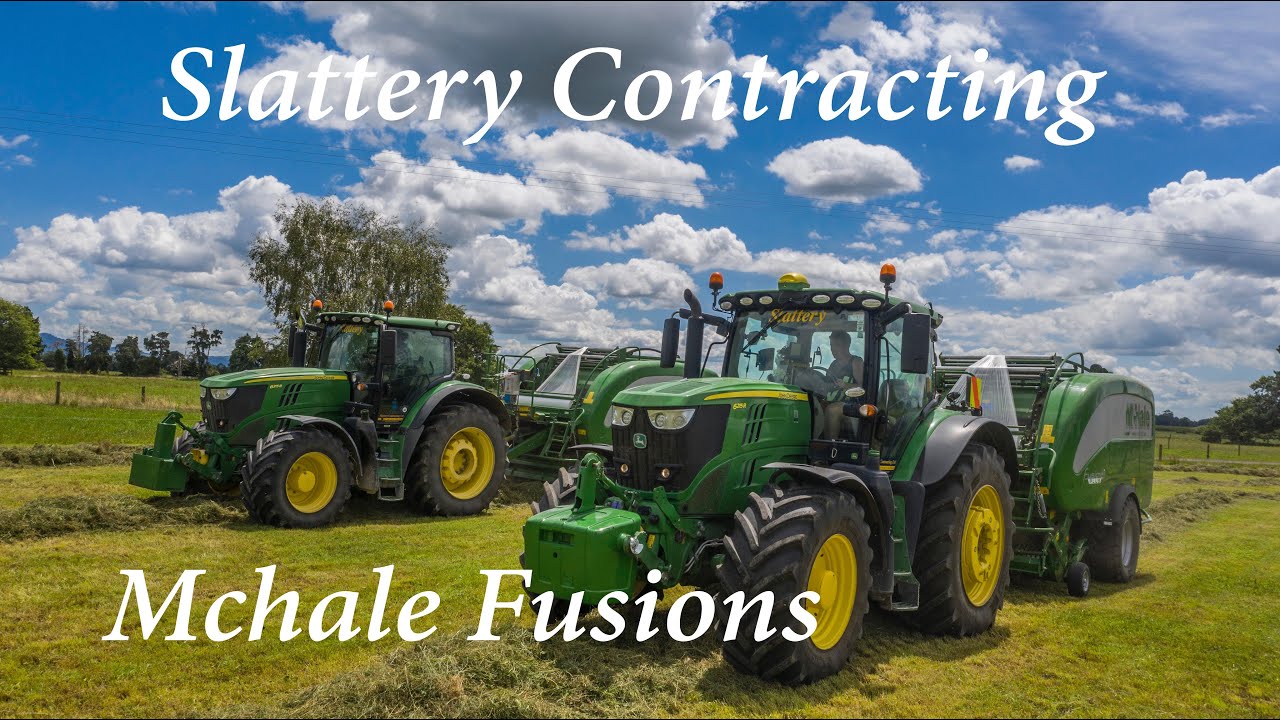Slattery Contracting - Baling Silage - YouTube