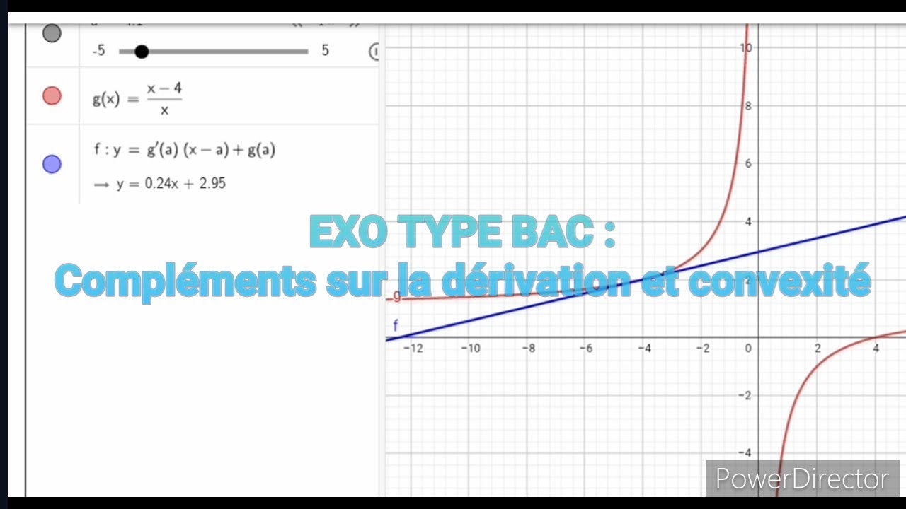 Mathématiques: exo type BAC: Compléments sur la dérivation et convexité - YouTube