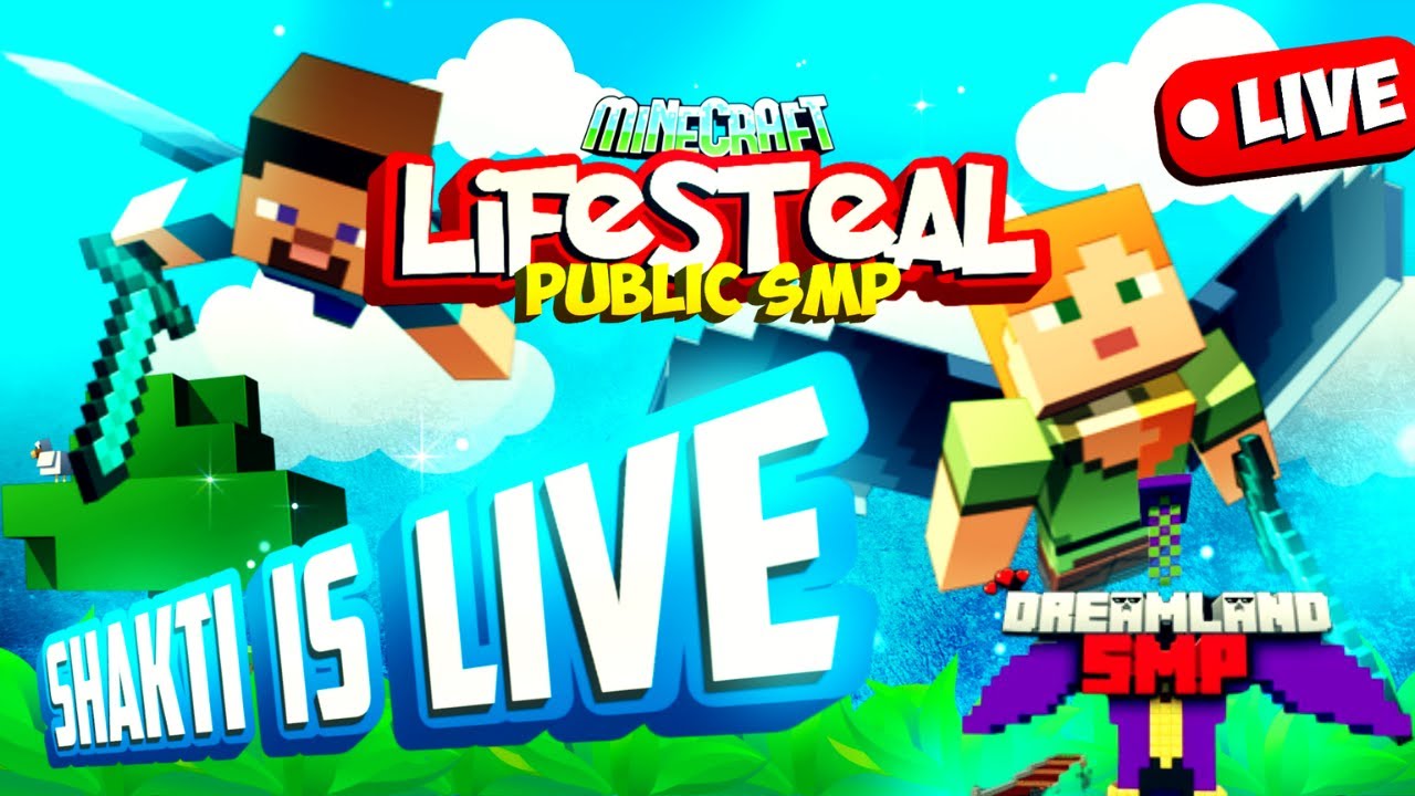 Minecraft JAVA+PE Hardcore Lifesteal Public SMP Live | Minecraft Live Stream | Support for Dream ...