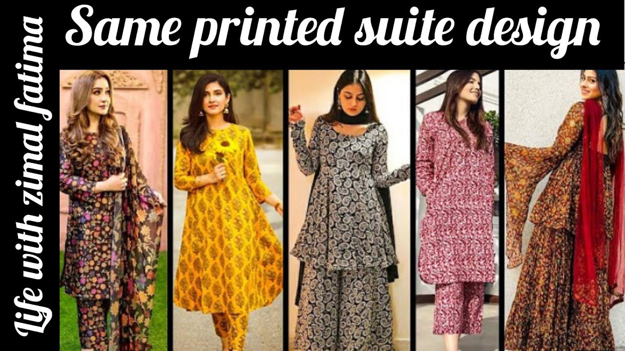 Latest All over printed suit design 2023║full Same print salwar kameez ...