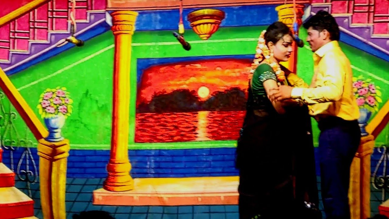 Natakam stage acting performance | Drama acting | Telugu village stage ...