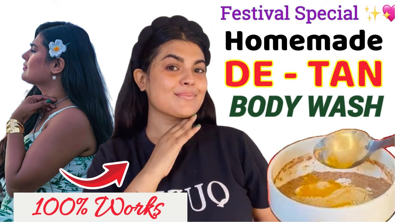 Homemade* Full Body DE-TAN ☀️Pack || Remove Tan in 10 Minutes || DIY ...