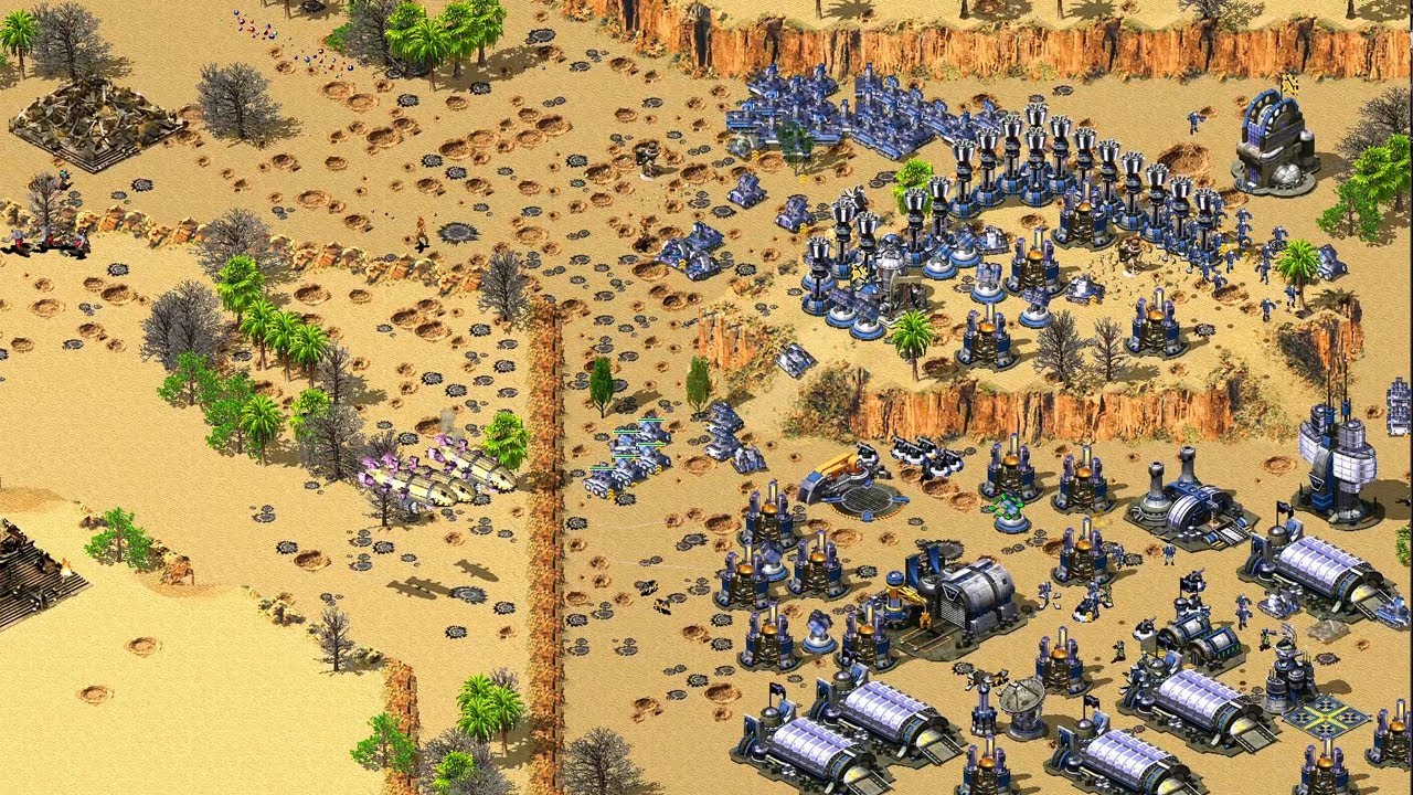 Red Alert 2 -- New Sedona map - Brutal Ai -- 7 vs 1 -- America -- prism ...
