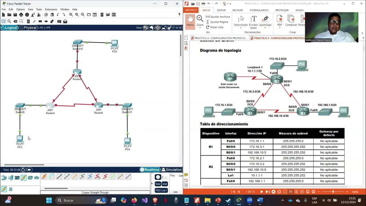 Configuración del enrutamiento EIGRP en Cisco Packet Tracer - YouTube