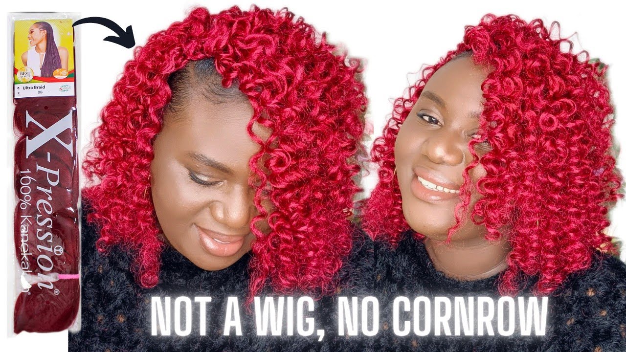 Curly hair style using the expression braid technique with no cornrows ...