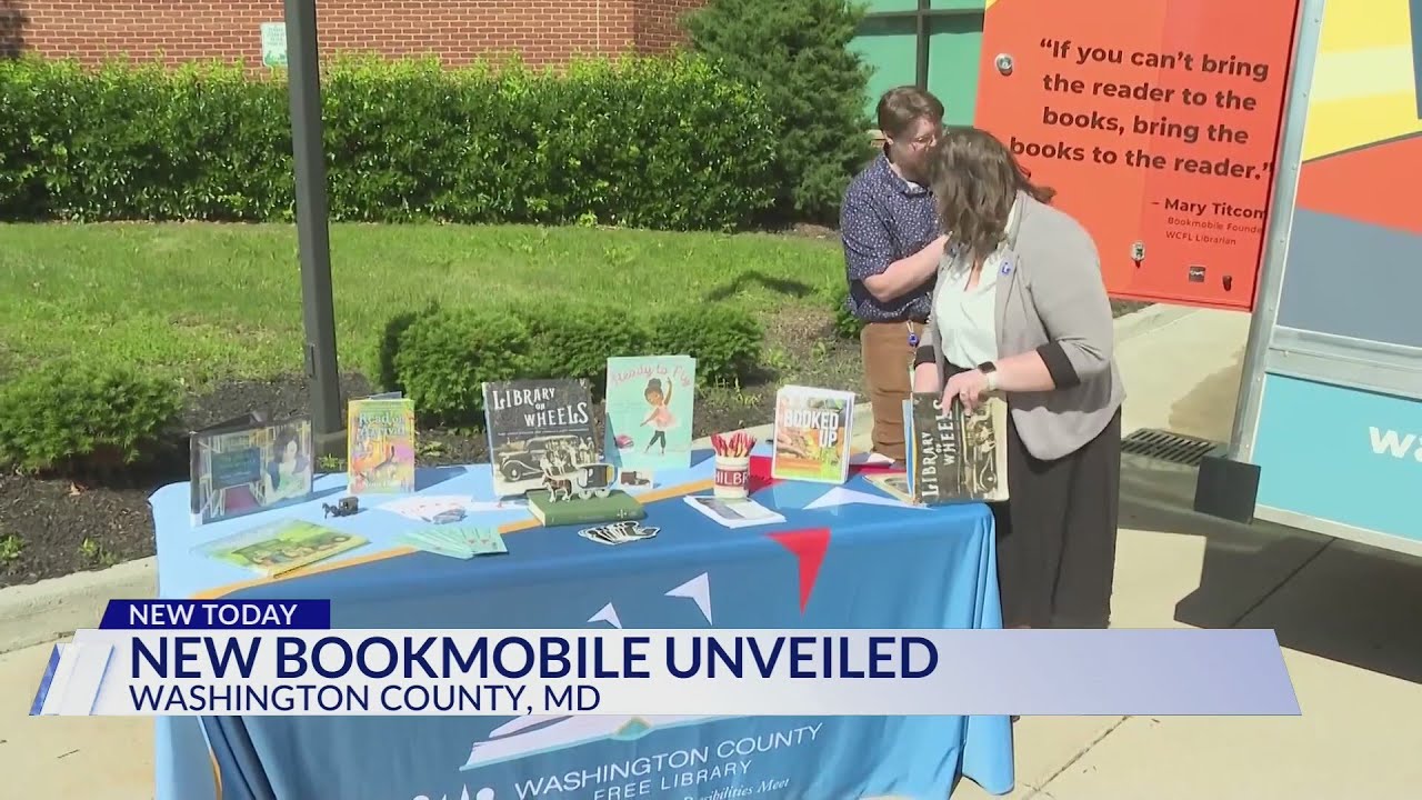 Washington County Free Library unveils new bookmobile - YouTube