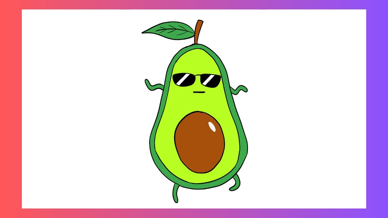 How to Draw a Dancing Avocado 🥑🕺 | Easy Cute Drawing for Kids - YouTube