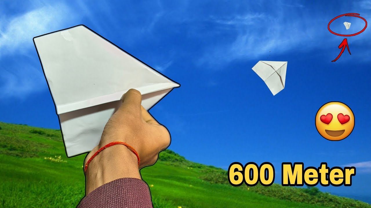 600 meter paper airplane for expert! How to make notebook paper plane ...