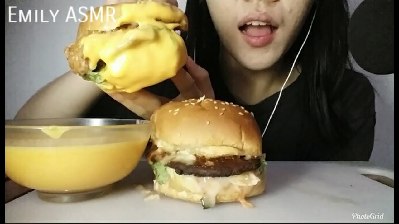 ASMR Burger Deep In Cheese - YouTube