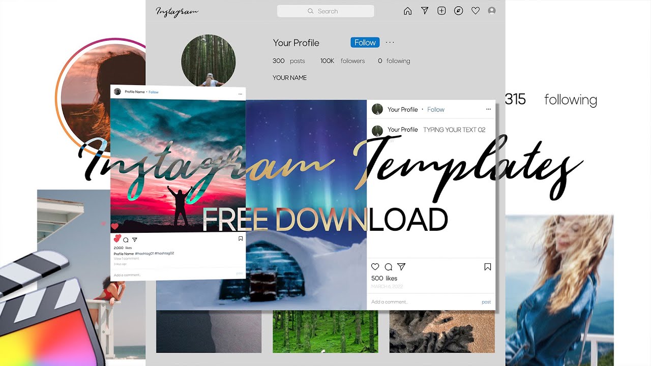 Free Instagram Templates For Final Cut Pro | TIP224. 파이널컷프로 무료 인스타그램 ...