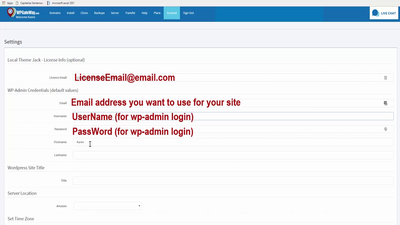 WPGateWay How to set Website Installation Defaults - YouTube