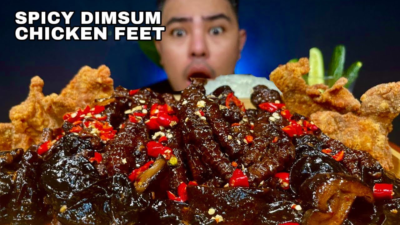 CRISPY FRIED CHICKEN SKIN | DIM SUM CHICKEN FEET with MUSHROOMS CHINESE ...