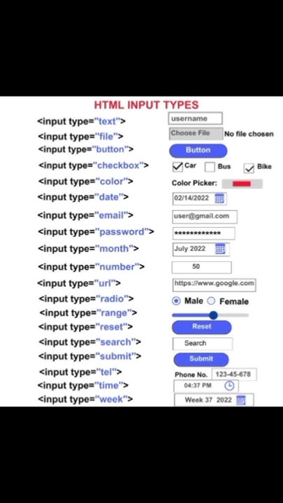 html input tags👍 - YouTube