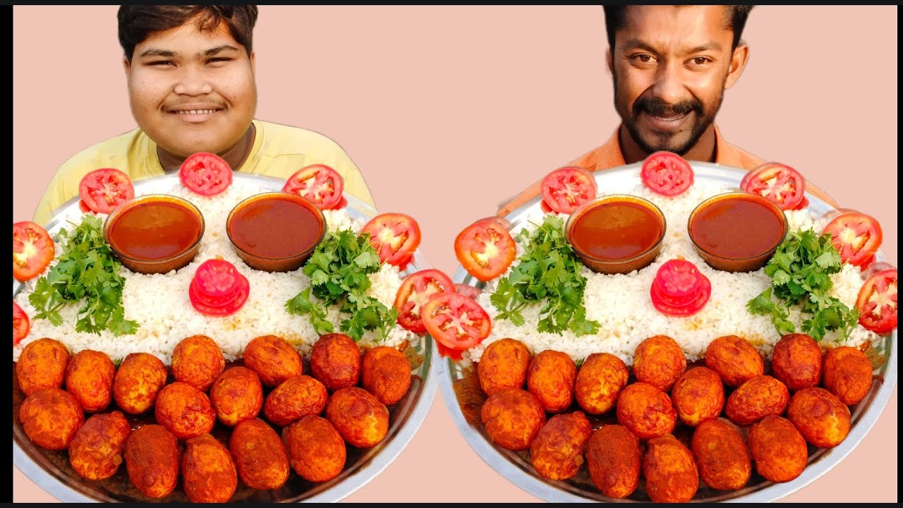 Motu Patlu Eating Competition : Spicy Egg Curry With Rice Eating ...