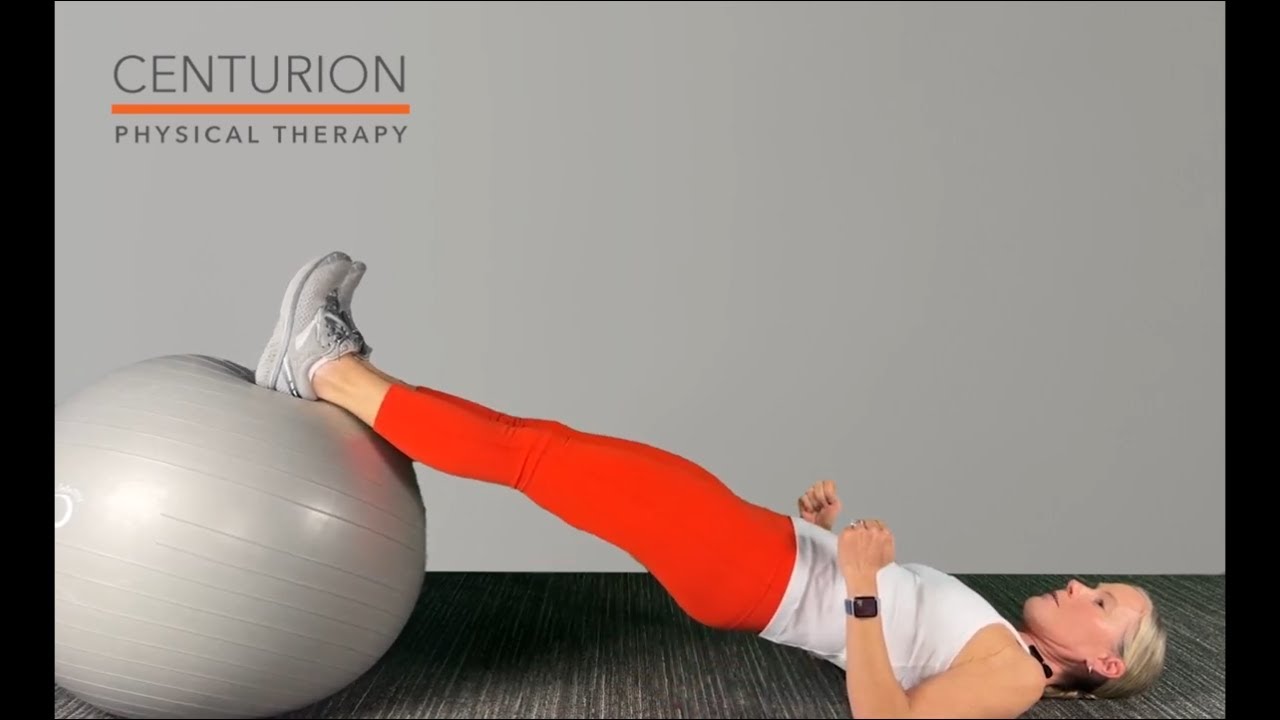Straight Leg Bridge with Stability Ball - YouTube