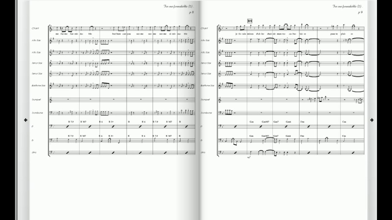 For me formidable, big band score, french song in big band, Aznavour ...