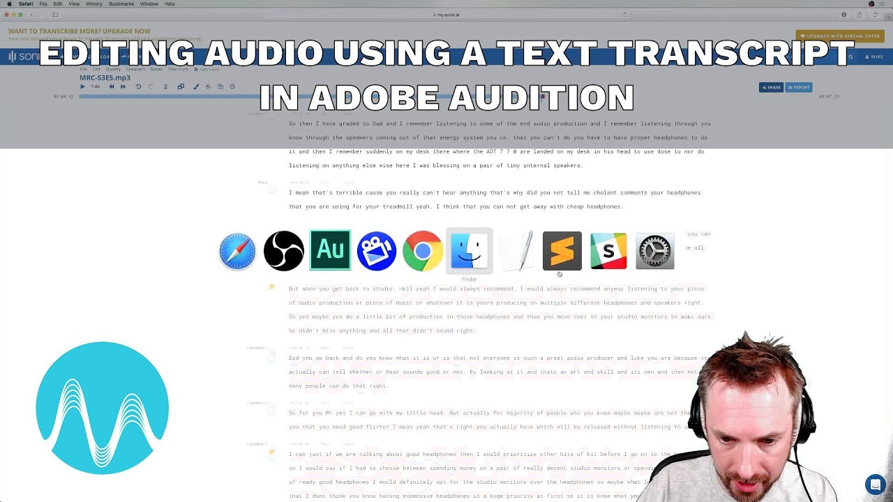 Editing Audio Using a Text Transcript in Adobe Audition - YouTube