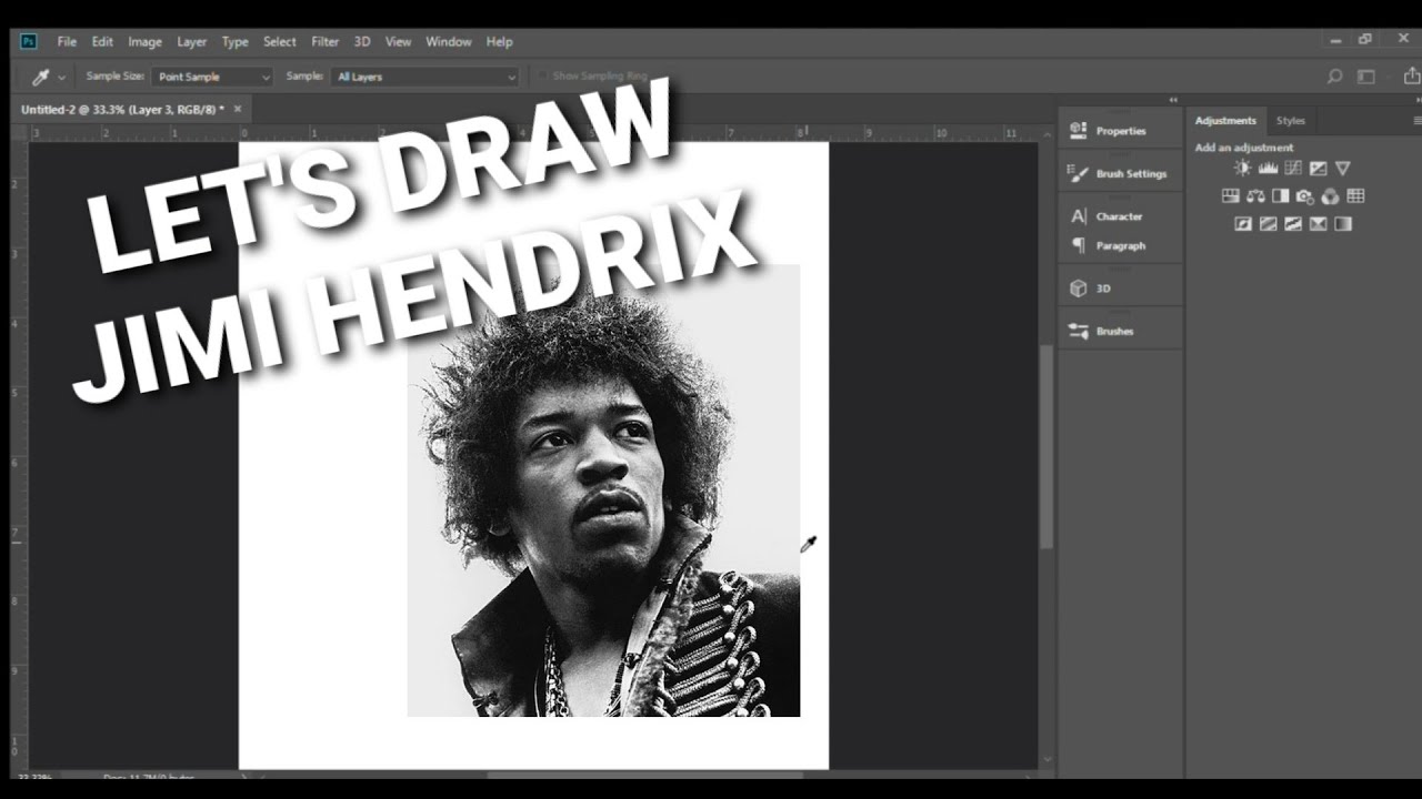 HOW TO DRAW JIMI HENDRIX: drawing tutorial!! - YouTube