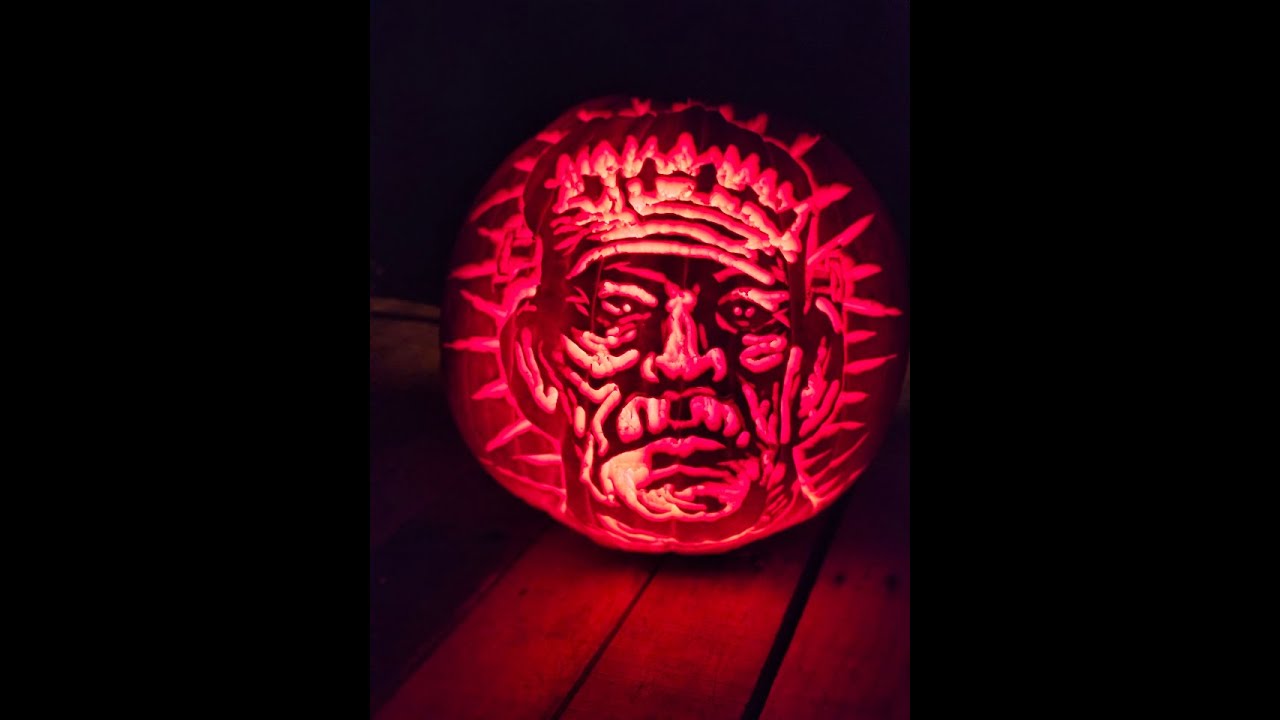 frankenstein pumpkin carving tutorial - YouTube