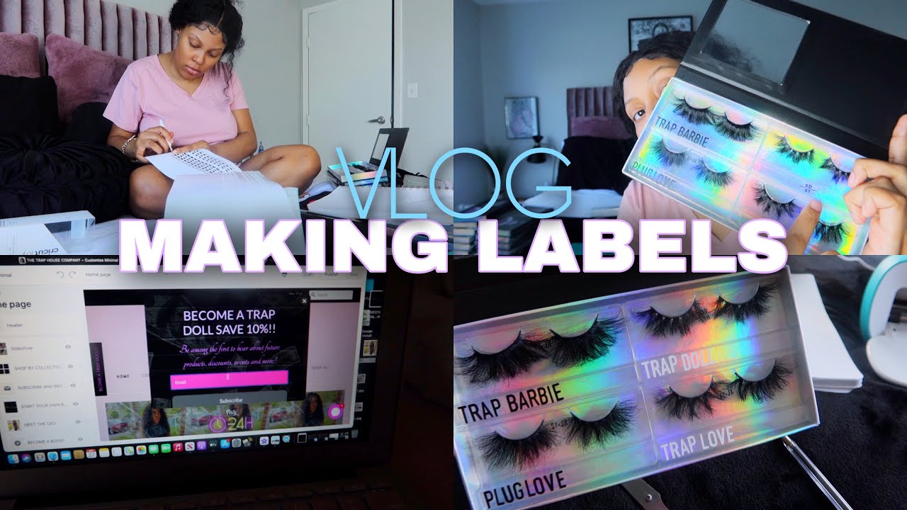vlog: Making LABELS for products💕, Finding Custom packaging, talking to ...