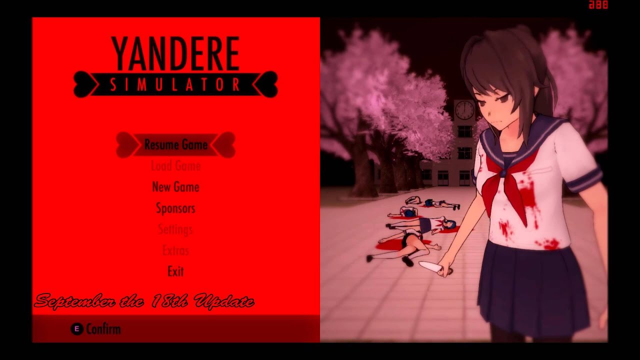 Yandere Simulator - Dark Menu Theme [September the 18th Update] - YouTube