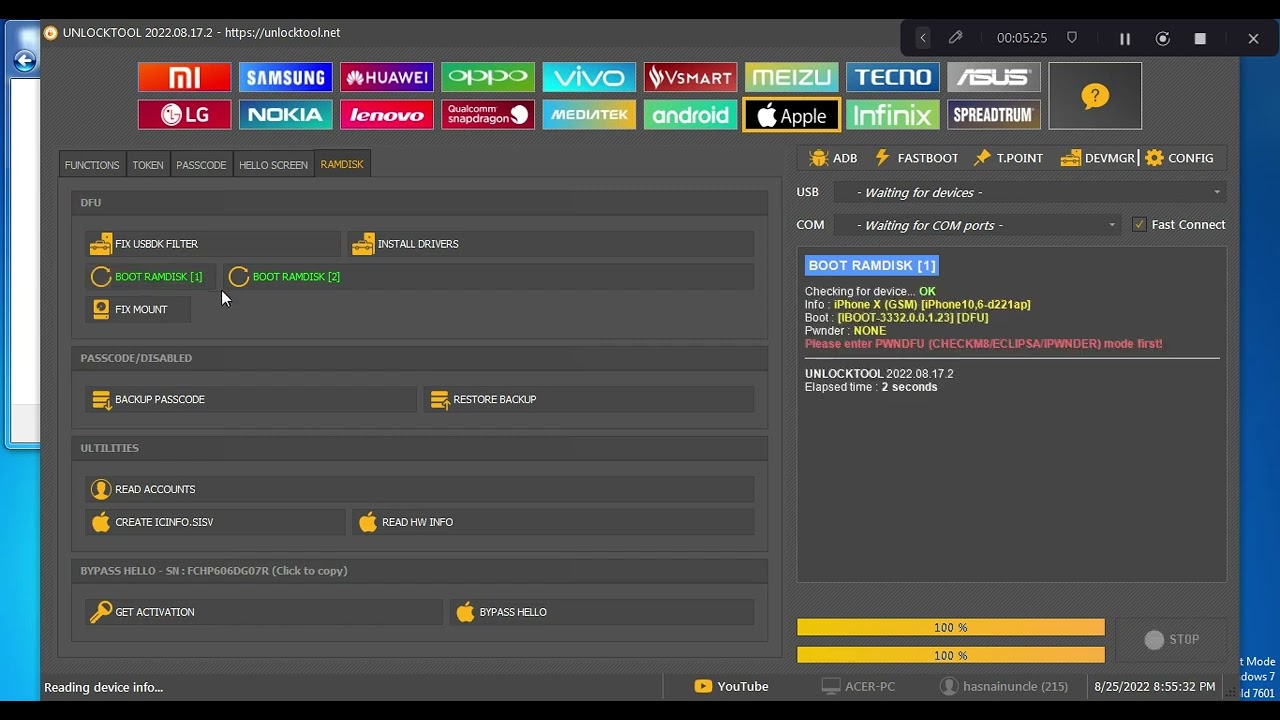 solve ipwnder issue in unlocktool for iphone X icloud bypass remove ...