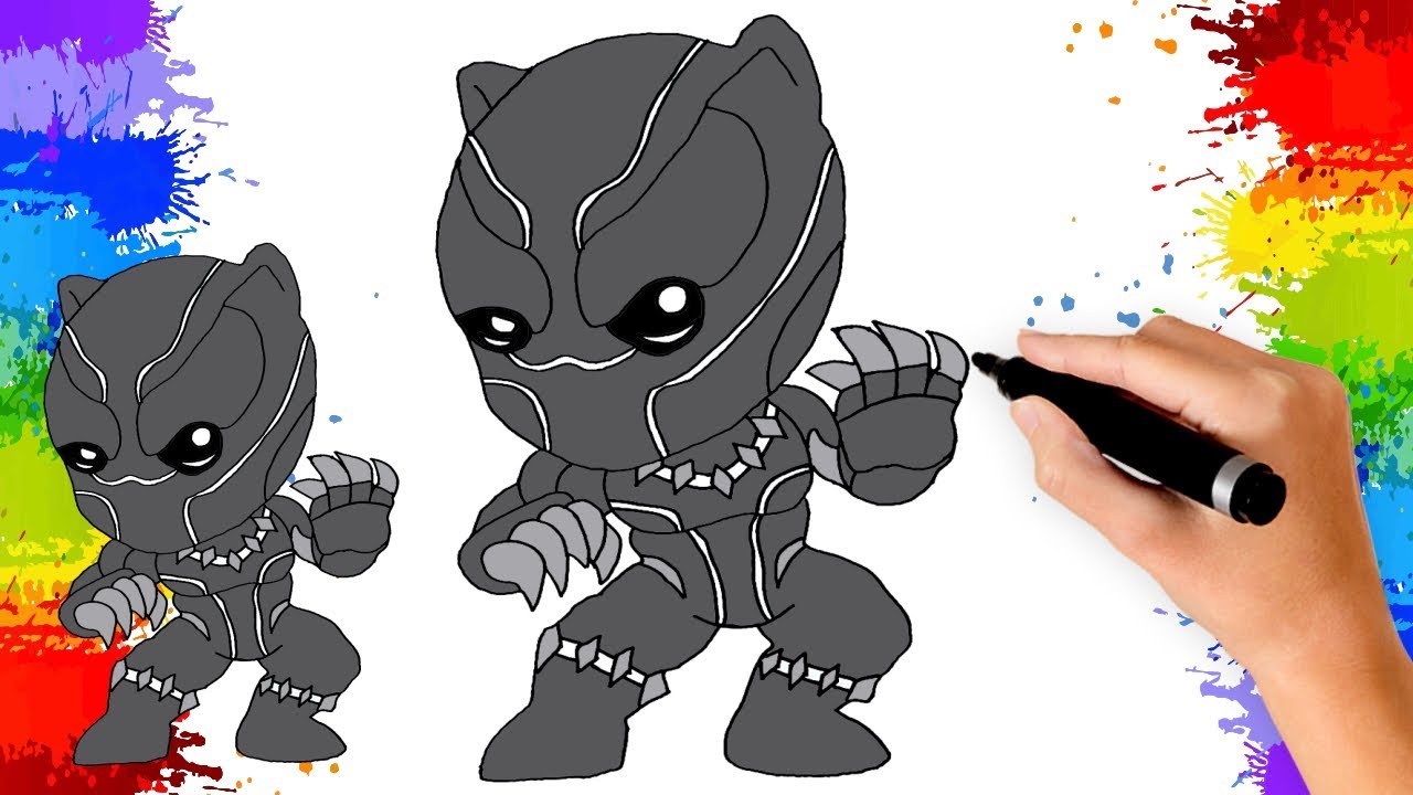 COMO DESENHAR O PANTERA NEGRA HOW TO DRAW THE BLACK PANTHER Desenho ...