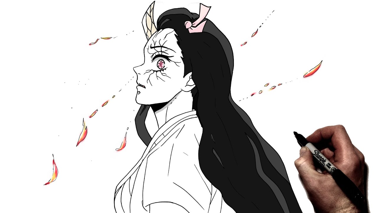 How To Draw Nezuko (Demon) | Step By Step | Demon Slayer - YouTube