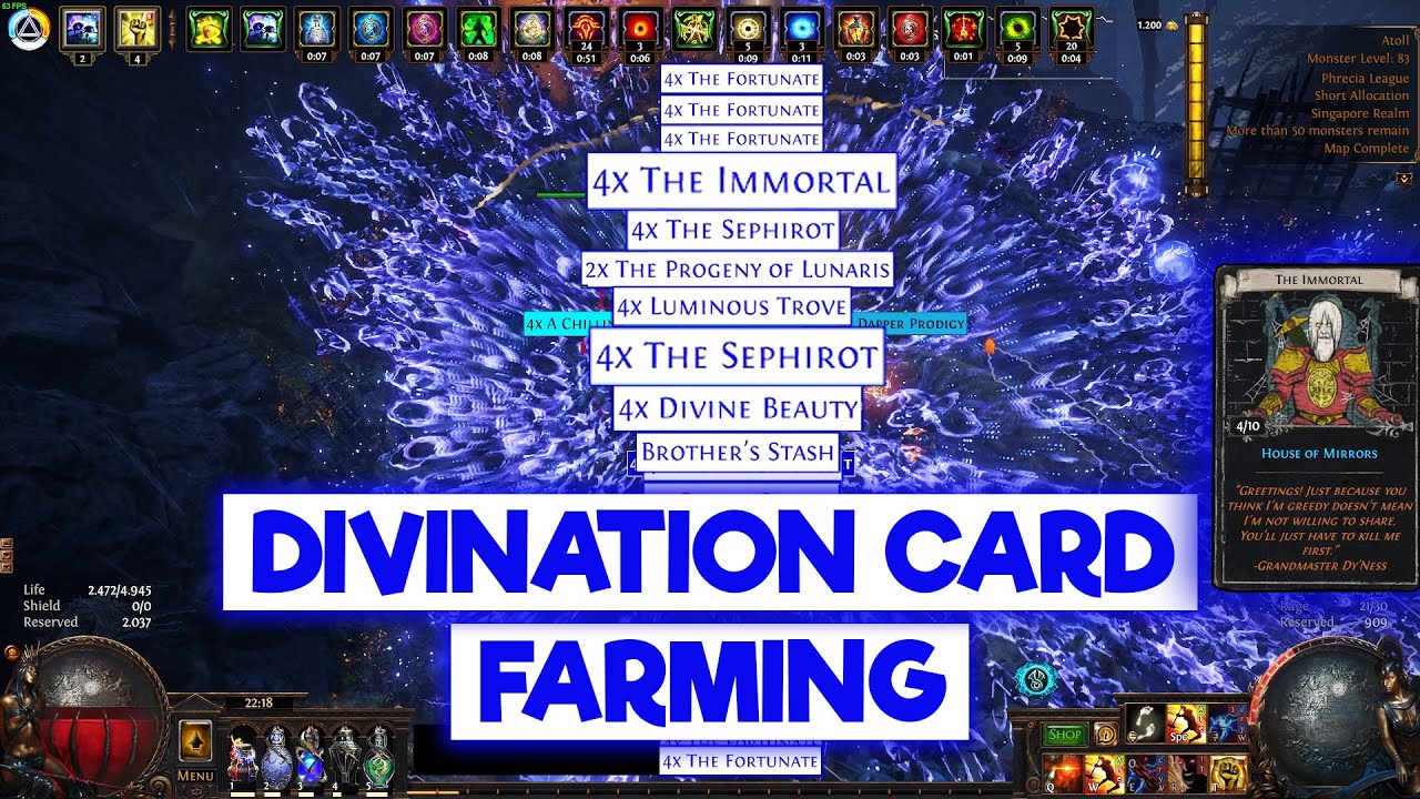 DIVINATION CARD FARMING WITH STRONGBOX AND PILFERING SCARAB - POE 3.25 ...