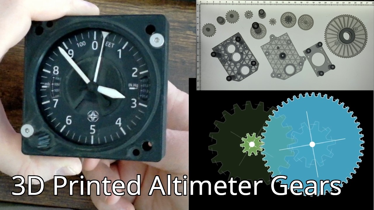 3D Printed Flight Sim Altimeter Gearing - YouTube