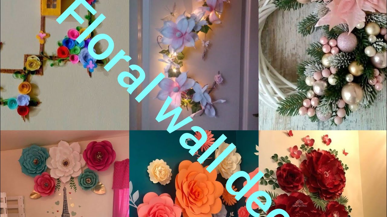 Floral wall decor ideas//unique ideas for floral walls//home decor ...
