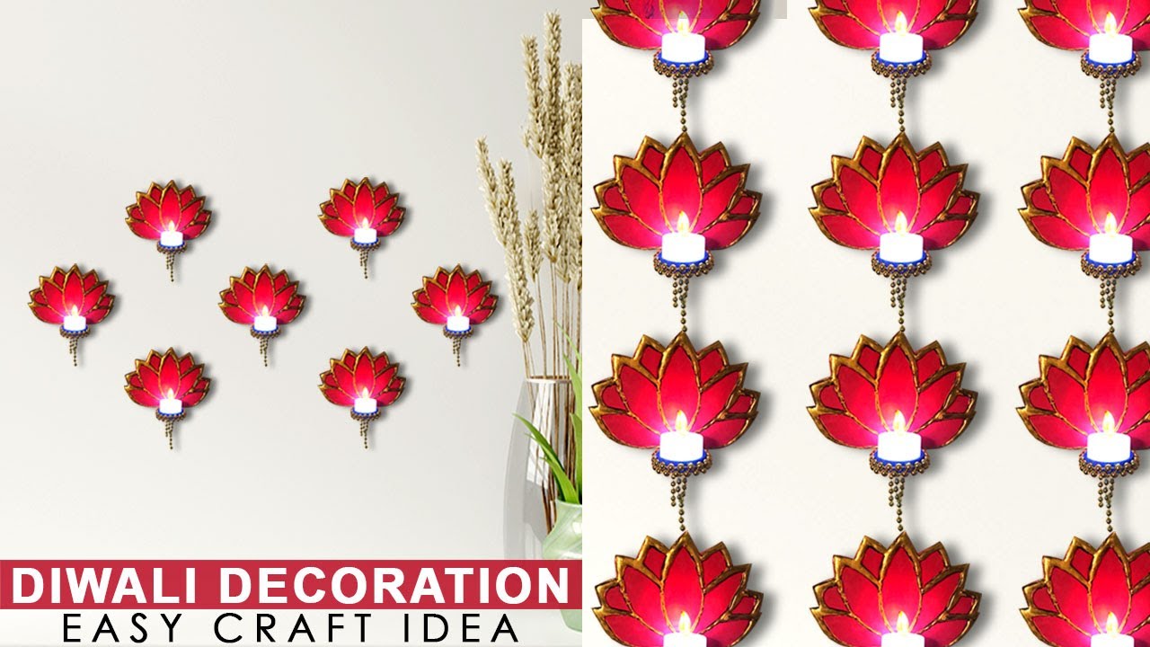 Diwali Decoration Ideas At Home l Art and Craft with Cardboard l Diya ...
