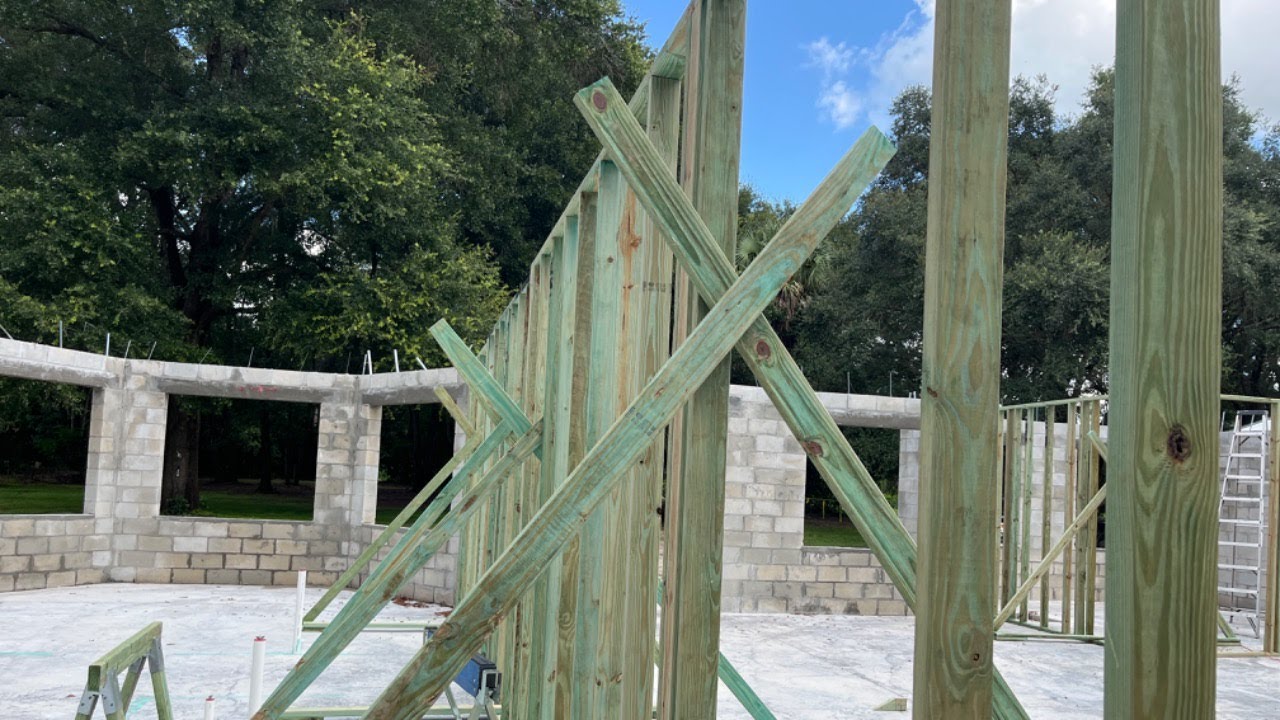 Final load bearing wall alignment. - YouTube