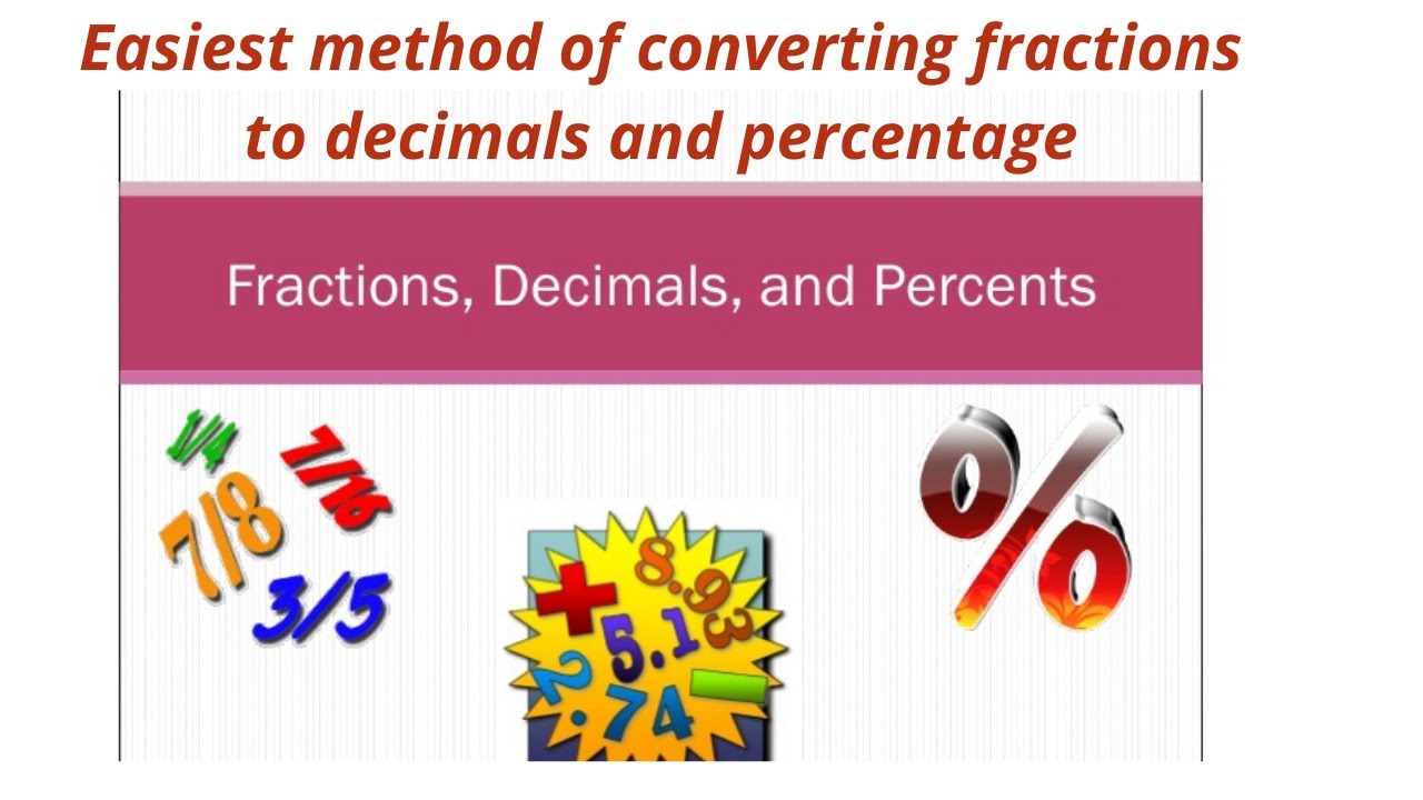 Easiest method of converting fractions to decimals and percentages ...