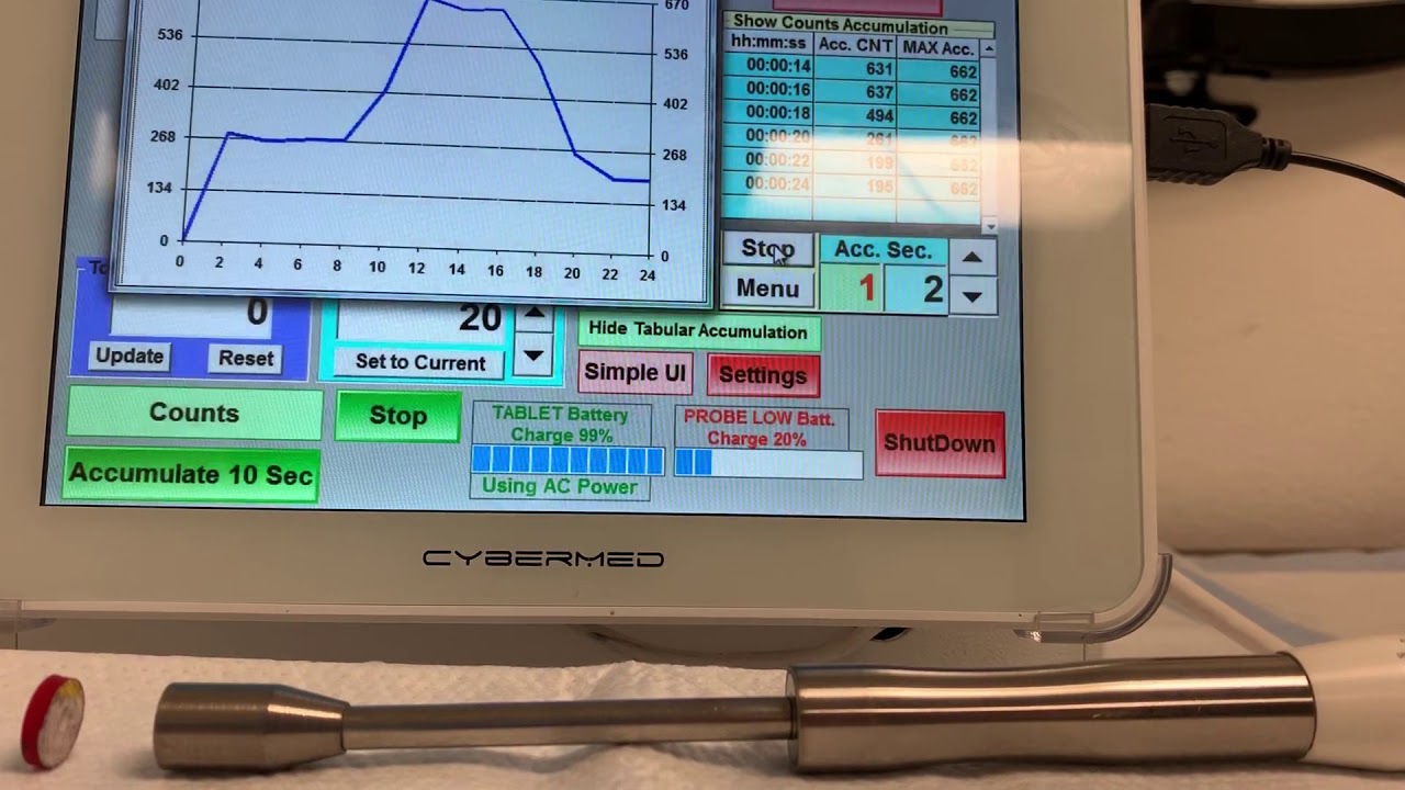 time-activity curve with wireless gamma probe - YouTube