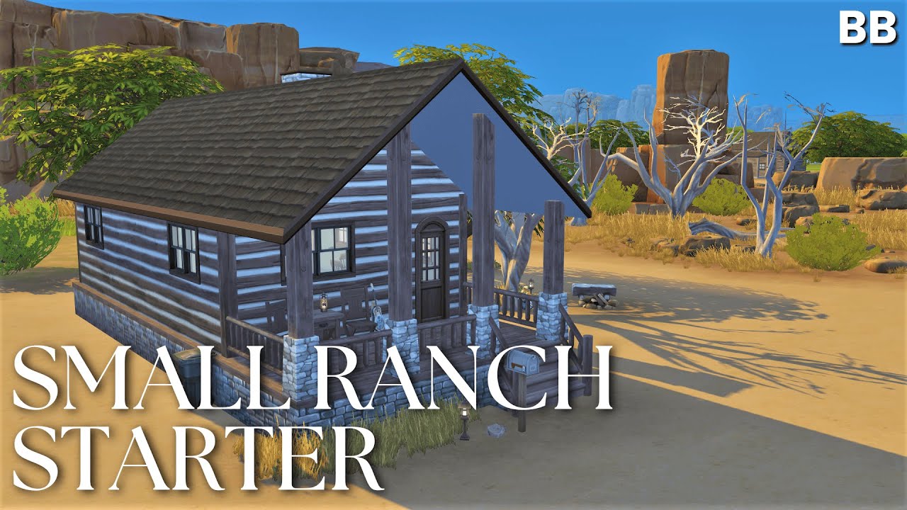 Small Ranch Starter | Sims 4 Horse Ranch Speed Build - YouTube