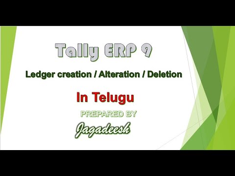 TALLY LEDGER CREATION / ledger Alteration / LEDGER DELETION - YouTube
