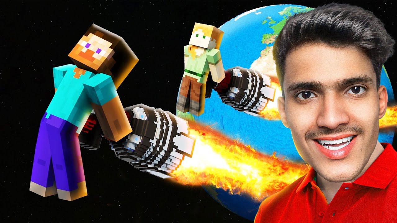 Playing with Rocket Boosters In Realistic Minecraft - YouTube