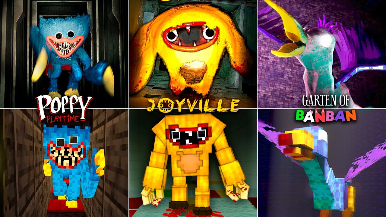 Poppy Playtime Vs Joyville Vs Garten of Banban! (monster escape round ...