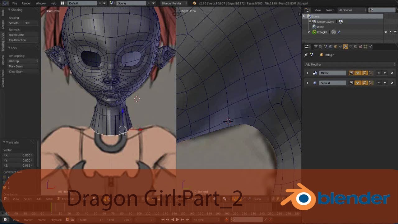 Dragon Girl:Blender 3D Modelling_part2 - YouTube