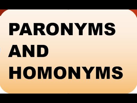 PARONYMS & HOMONYMS - YouTube