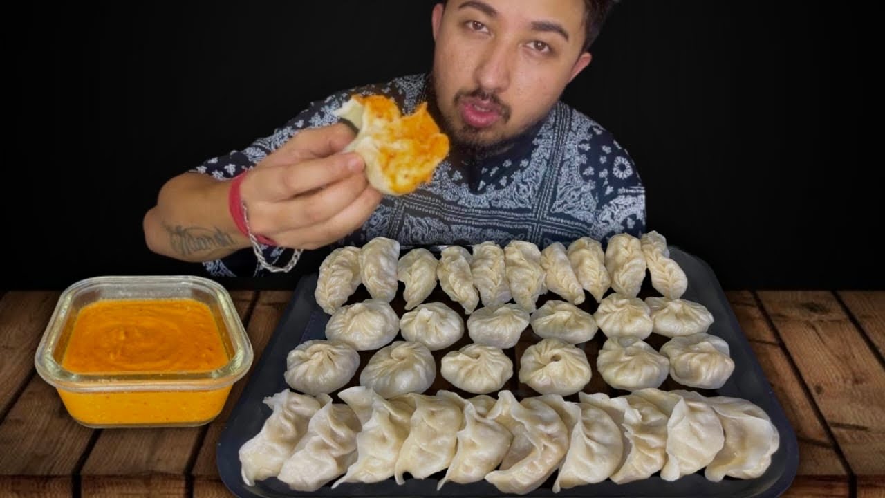Veg momo eating challenge | momo eating challenge | momo eating asmr ...