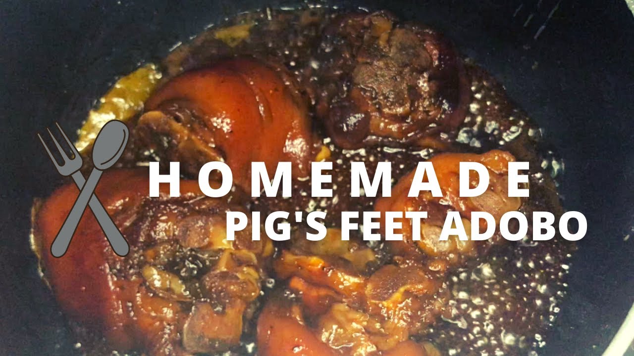 Pig's Feet ADOBO (BASIC ingredients) Easy COOKING! - YouTube